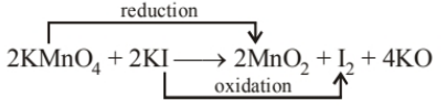 Assertion: In the reaction between potassium permanganate and potassium ...