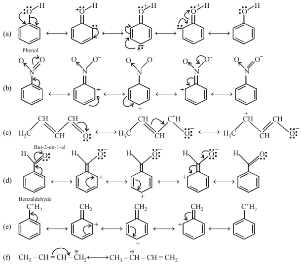 Draw the resonance structures for the following compounds. Show the electron shift using curved ...