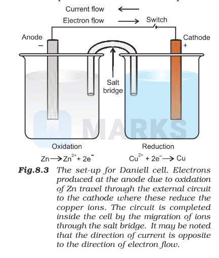 The oxidation reaction that happens in Daniel Cell is