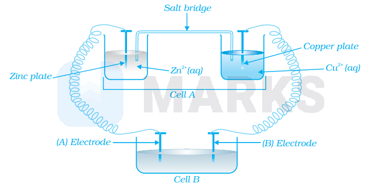 Consider the figure given: If cell ‘A’ has E Cell = 0.5 V and cell ‘B ...