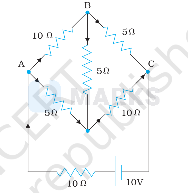 Determine the current in branch AB of the network shown in Fig