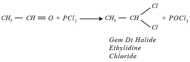 When acetaldehyde reacts with PCl 5 , the resulting compound is
