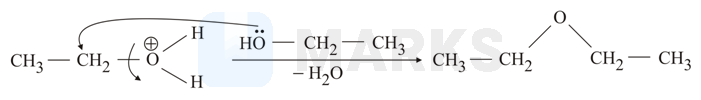 Formation of diethyl ether from ethanol is based on?