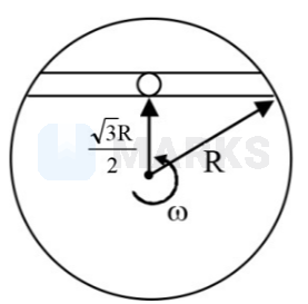 A horizontal disk is rotating with angular velocity ω about a vertical axis passing through its ...