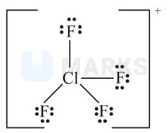 The shape around the central form in ClF 4 + is