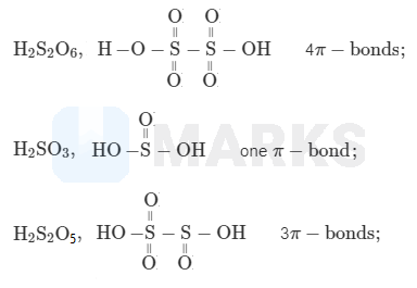 Identify the correct order of increasing number of π - bonds in ...