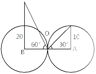 Two poles of height 10 meters and 20 meters stand at the centres of two ...