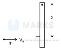 A uniform rod of mass m and length L is hinged at one end and free to rotate in the horizontal ...