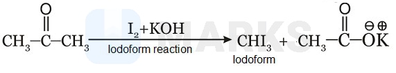 Which is the major product formed when acetone is heated with iodine ...