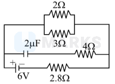 In the figure shown, the capacity of the condenser C is 2 μF . The ...