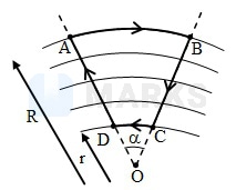 If the electric lines of force are shaped like arcs of concentric ...