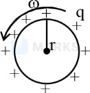 A non-conducting ring of radius r has charge q distributed uniformly ...