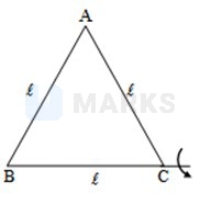 Three identical rods each of mass M , length l are joined to form an ...