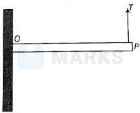 A uniform rod of the length of 1 m and mass of 2 kg is attached to side ...