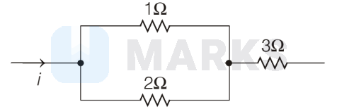 In the circuit shown in figure, power developed across 1Ω , 2Ω and 3Ω ...