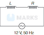 When an inductor \(L\) and a resistor \(R\) in series are connected across a \(12 \mathrm{~V ...