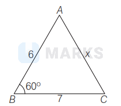 The angles A , B , C of a triangle A BC are in AP. If A B = 6 , BC = 7 , then A C