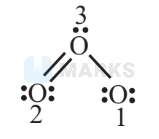 The Lewis structure for O 3 molecule is given below. The correct formal ...