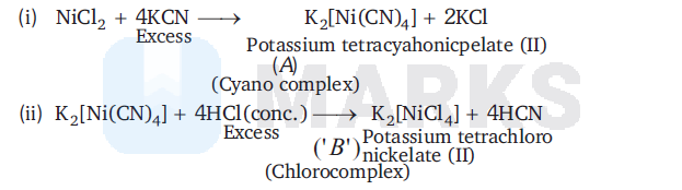 Paragraph: The coordination number of Ni 2 + is 4 . NiCl 2 + KCN ...