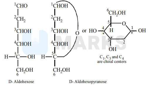 When the following aldohexose exists in its D-configuration, the total ...