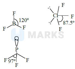 The correct increasing order for bond angles among \(\mathrm{BF}_3 ...