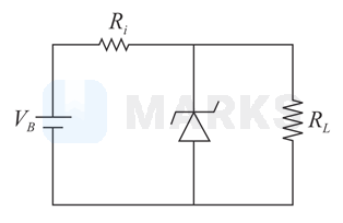 The figure represents a voltage regulator circuit using a Zener diode ...