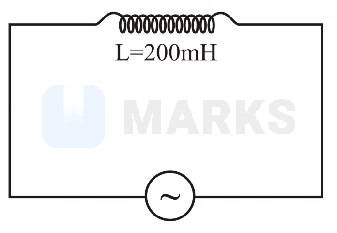 As Shown In The Figure An Inductor Of Inductance 200 Mh Is Connected To An Ac Source Of Emf 220