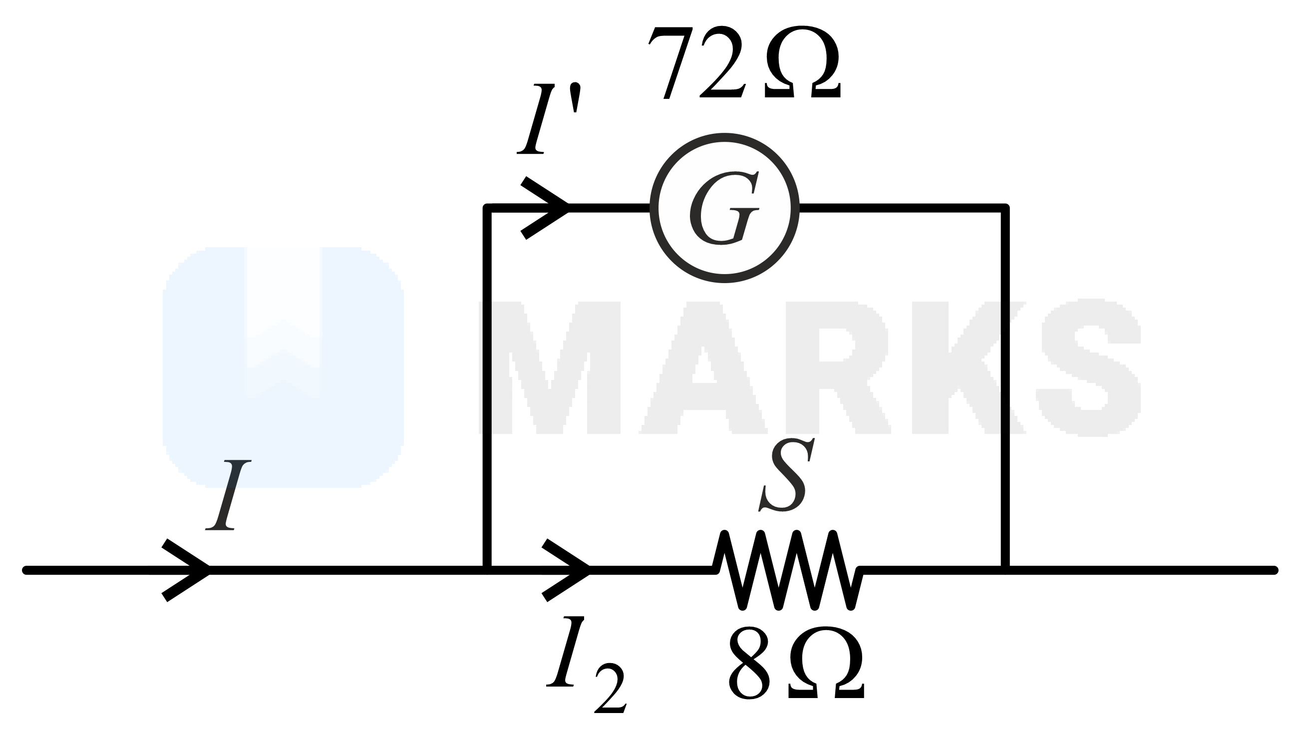 A 72 Ω Galvanometer Is Shunted By A Resistance Of 8 Ω The Percentage Of The Total Current