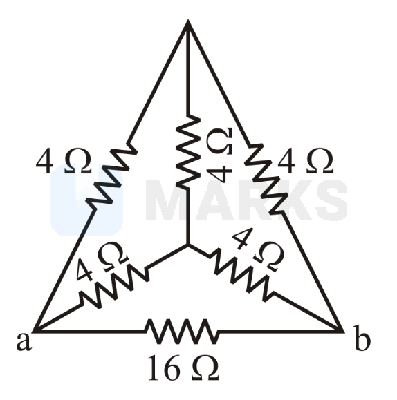 The equivalent resistance of the circuit shown below between points a ...