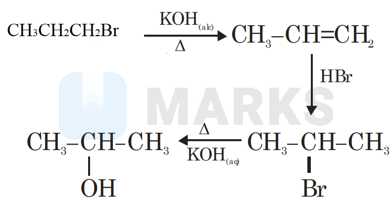 The product (C) in the below mentioned reaction is: CH 3 - CH 2 - CH 2 ...
