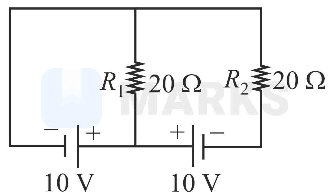 In the given circuit the cells have zero internal resistance. The ...