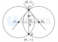 Two circles with equal radii are intersecting at the points (0,1) and ...