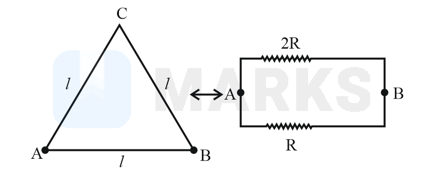 A uniform metallic wire has a resistance of 18 Ω and is bent into an ...