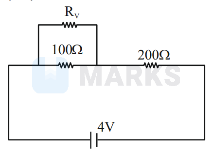 Two resistance of 100 Ω and 200 Ω are connected in series with a ...