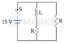 In the figure shown, a circuit contains two identical resistors with resistance R = 5 Ω and an ...