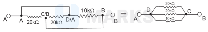 The equivalent resistance between A and B as shown in figure is:
