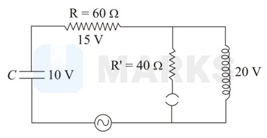 The angular frequency of alternating current in a L-C-R circuit is 100 rad s - 1 . The ...