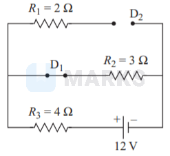 The circuit has two oppositely connected ideal diodes in parallel. What ...