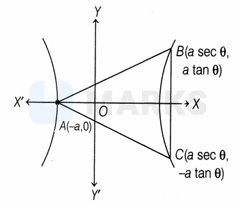 On a rectangular hyperbola x 2 - y 2 = a 2 , a > 0 , three points A , B ...