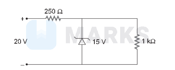 A zener diode, having breakdown voltage equal to 15 V , is used in a voltage regulator circuit ...