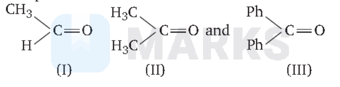 The order of reactivity of phenyl magnesium bromide (PhMgBr) with the ...