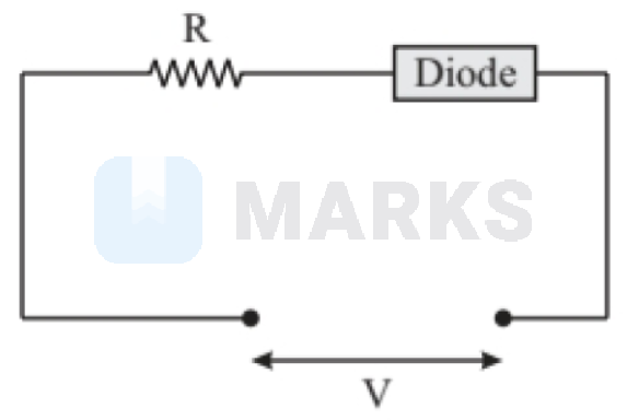 For the given circuit of the p − n junction diode which is correct?