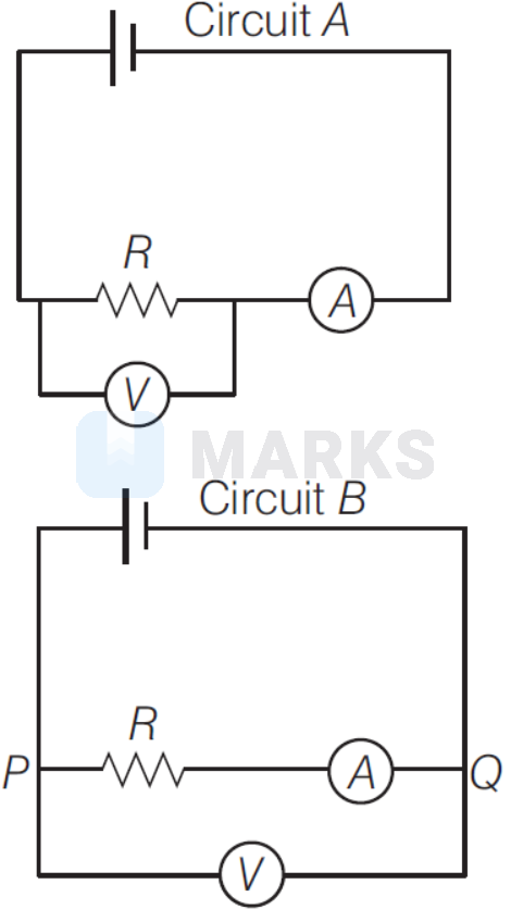 For the circuits A and B as shown in the figure, identify the correct option.