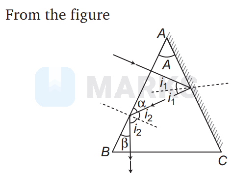 The principal section of a glass prism is an isosceles triangle A BC ...
