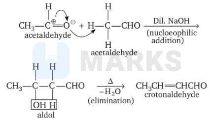 The synthesis of crotonaldehyde from acetaldehyde is an example of ...