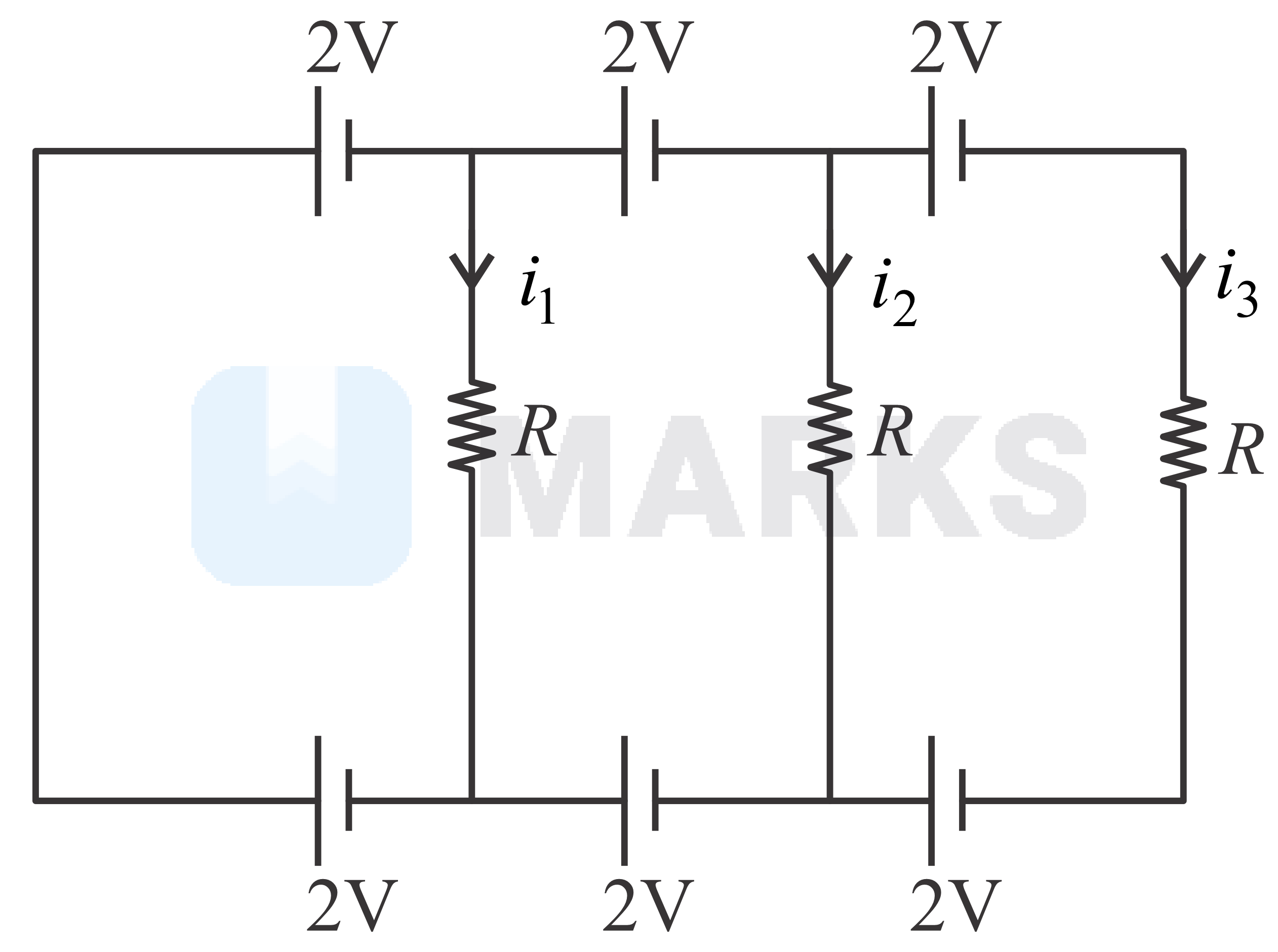 Find the current in the three resistors as shown in the following figure?