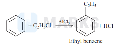 What is the molecular formula of the product formed when benzene is ...