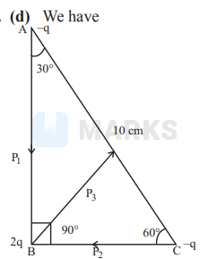Three charges are arranged on the vertices of a right angle triangle as ...