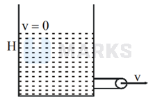 The velocity of efflux of a liquid through an orifice in the bottom of ...