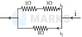 Power dissipated across the \(8 \Omega\) resistor in the circuit shown ...